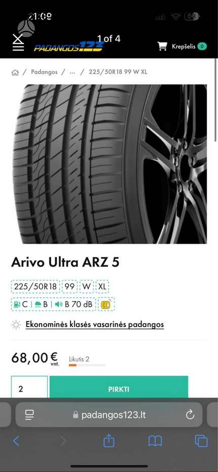 ARIVO Ultra ARZ 5, summer 225/50 R18 | A28529015