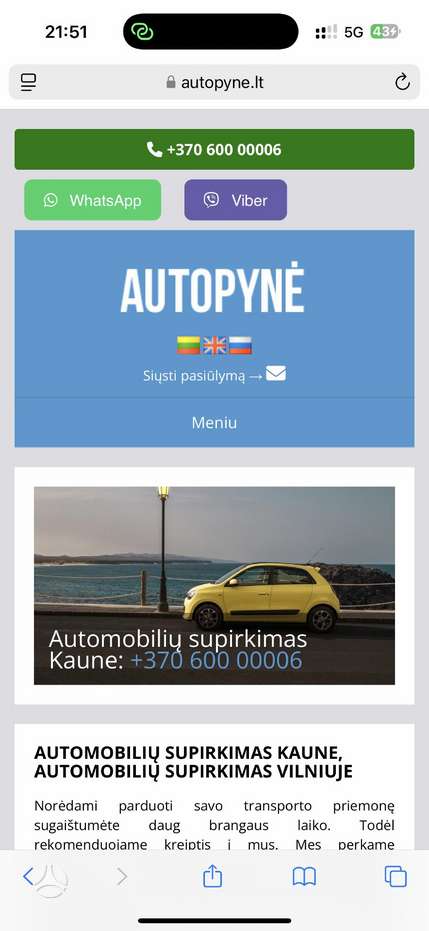 Automobiliu supirkimas UAB AUTOPYNE | A29550917