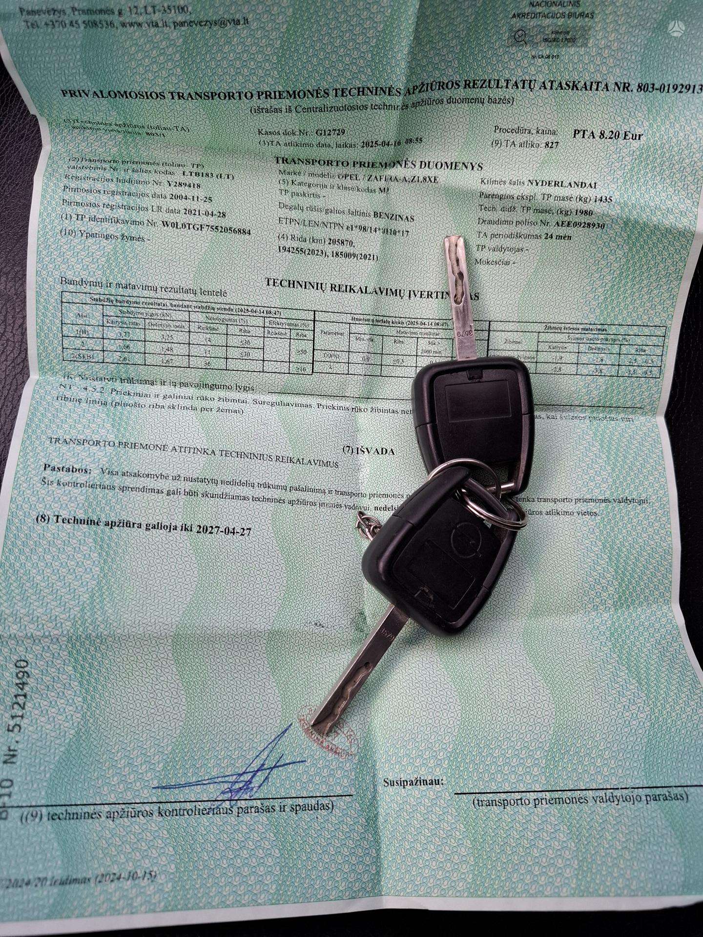 Opel Zafira, 1.8 l., Универсал 2004-05 m., | A31184090