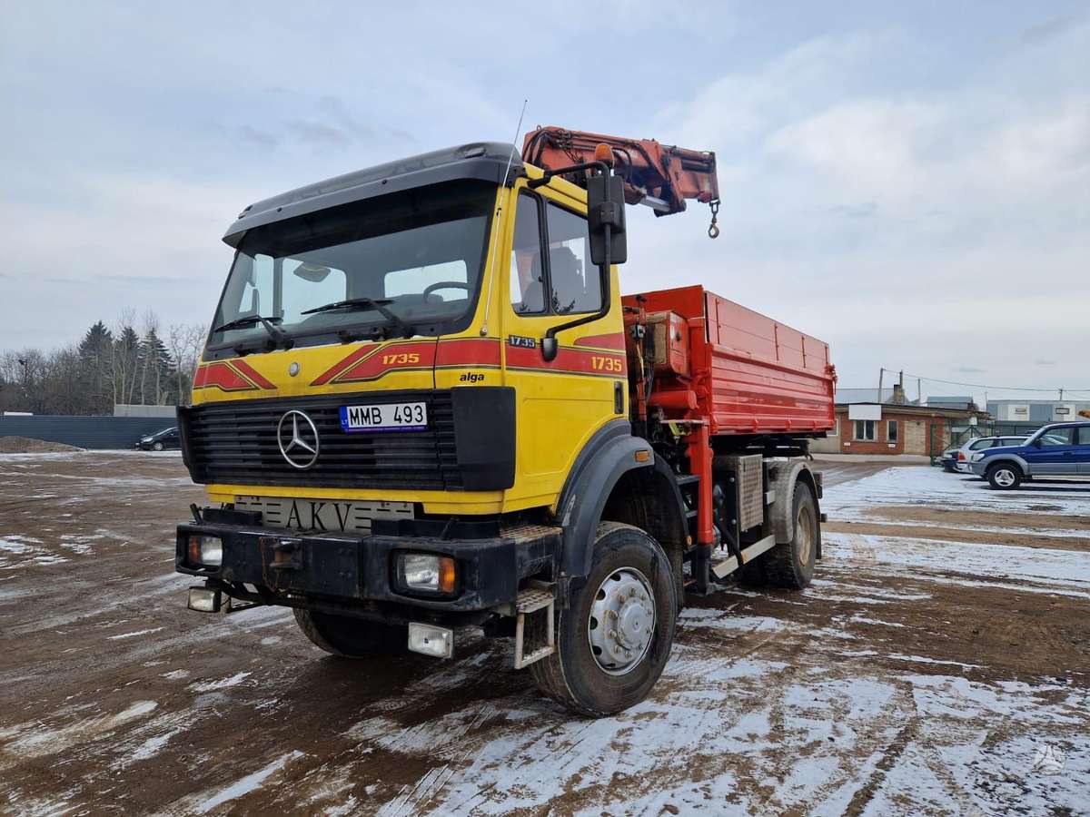 Mercedes-Benz 1735, savivarčiai su kranu 1993-12 m., | A23012658