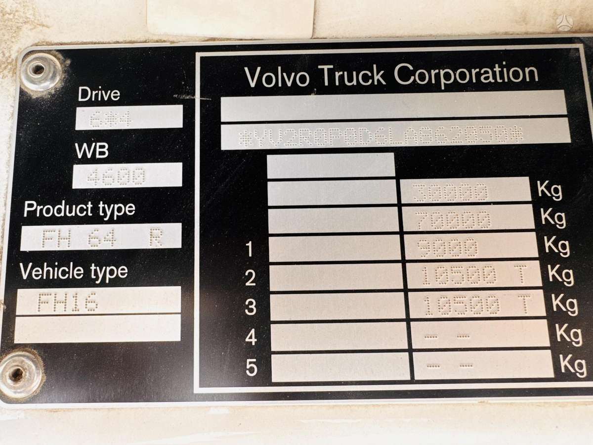 Volvo FH16/750HP 6x4 chassi, važiuoklės 2020-04 m., | A30970816