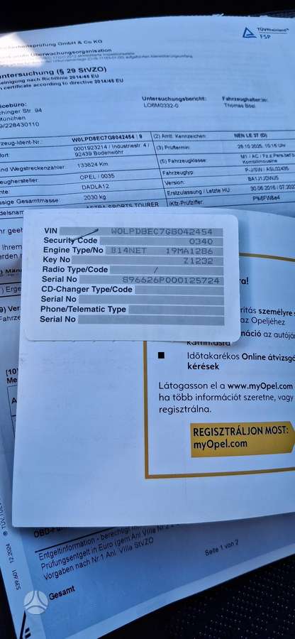 Opel Astra, 1.4 l., universalas 2016-06 m., | A31205342