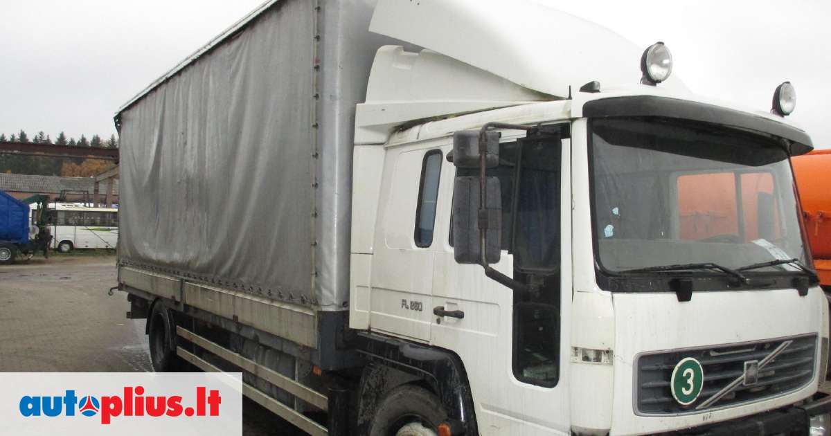 Volvo FL6, dropside trucks with tarpaulin 2002-12 m., | A12814549