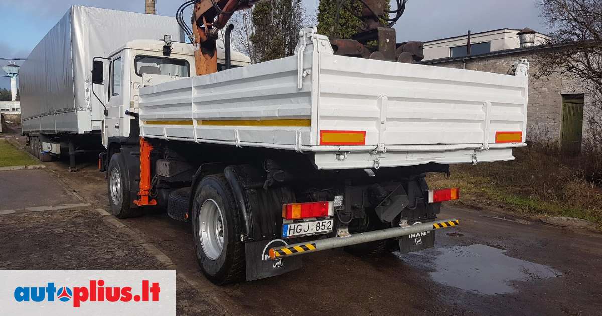 MAN 18.232 TRIPUSIS SAVIVARTIS, KRANAS GREIFERIS, самосвалы с краном ...