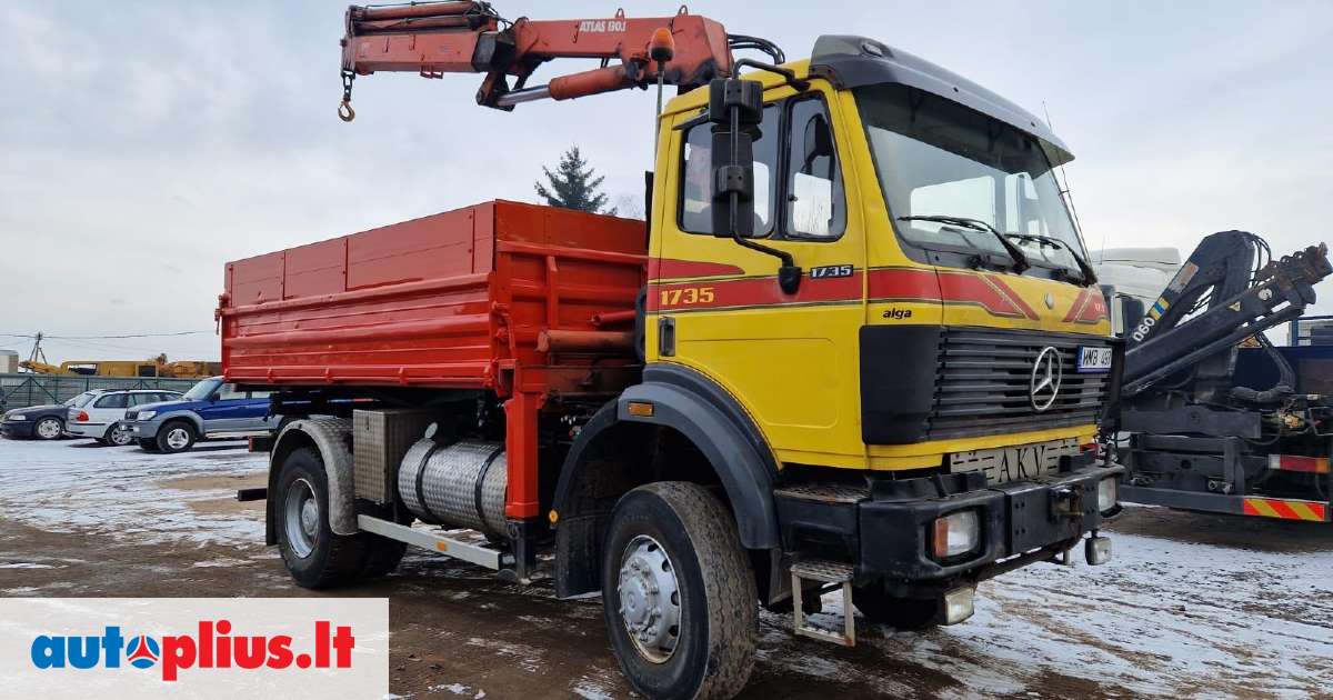 Mercedes-Benz 1735, savivarčiai su kranu 1993-12 m., | A23012658