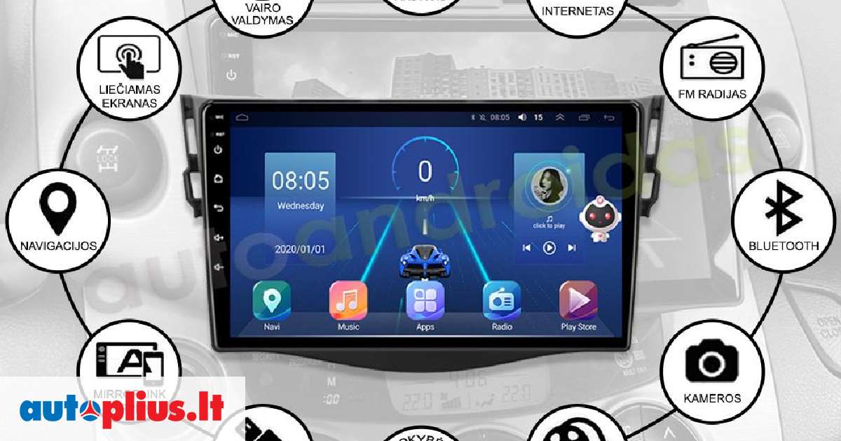 Toyota TOYOTA RAV4 2006-12 Android multimedija GPS/WiFi/USB/Bluetooth 9 ...