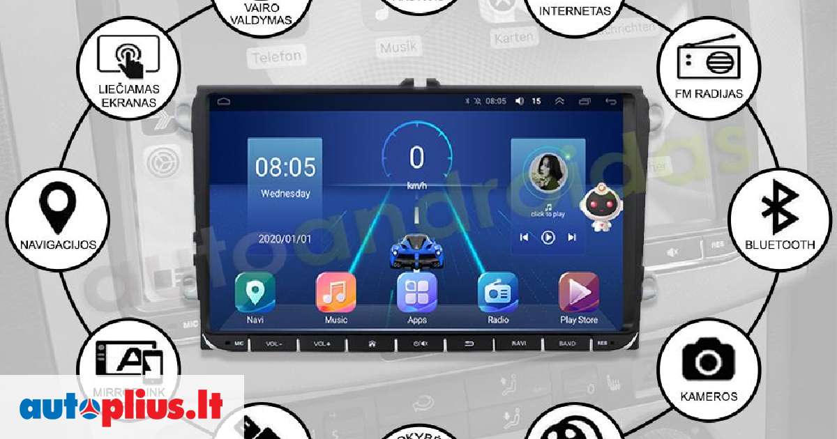 Volkswagen VW, SKODA, SEAT 2003-15 Android multimedija USB/GPS/WiFi ...