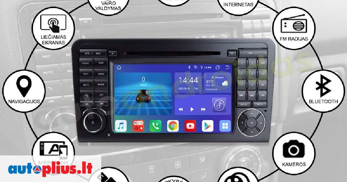 Mercedes-Benz MERCEDES ML W164 GL X164 2007-12 Android multimedija ...