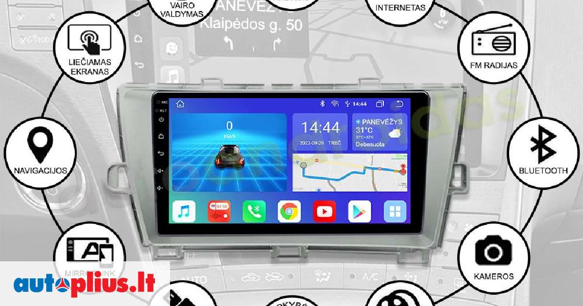 Toyota TOYOTA PRIUS 3 XW30 2009-15 Android multimedija navigacija ...