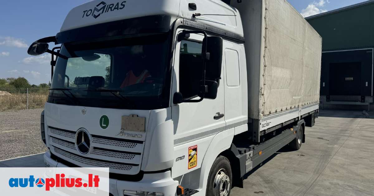 Mercedes-Benz Atego, dropside trucks with tarpaulin 2019-05 m., | A26590117