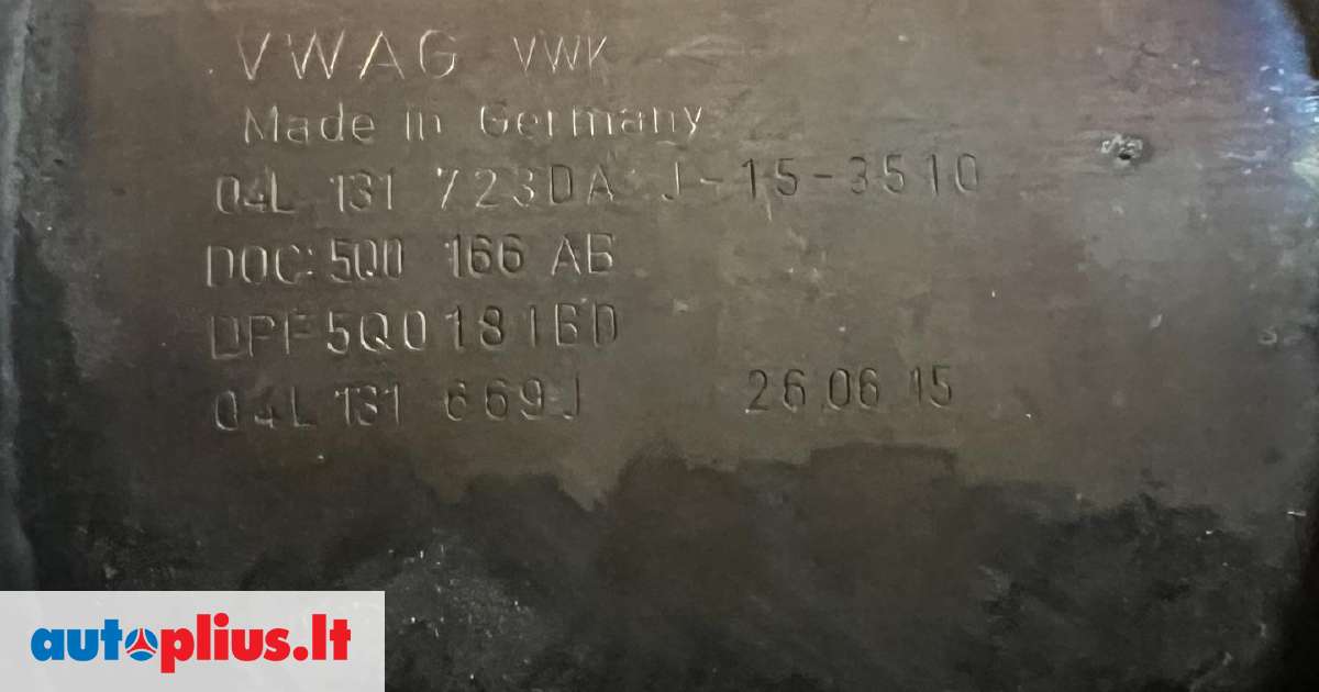 Volkswagen Golf, DPF/PAF filtras 04L131723DA, for parts. Dpf paf ...