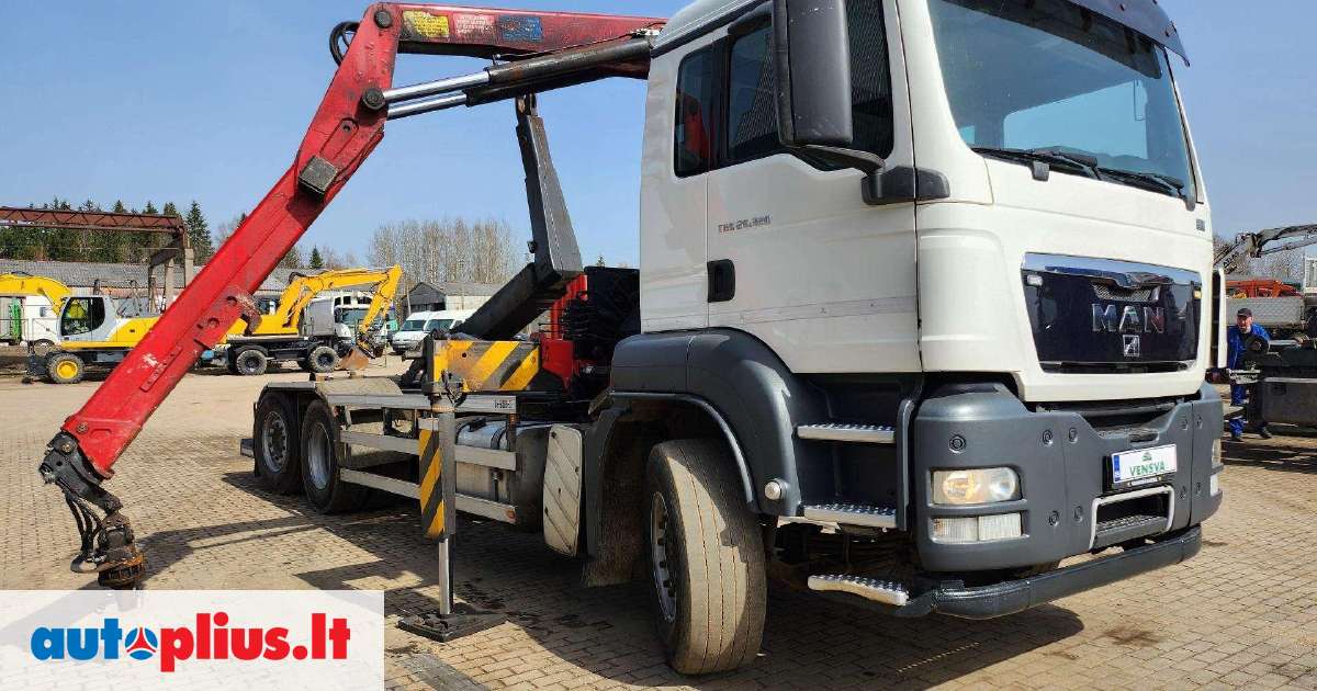MAN TGS 26.320 6x2-4 + Hyvalift + HMF 1643-Z2, savivarčiai su kranu ...