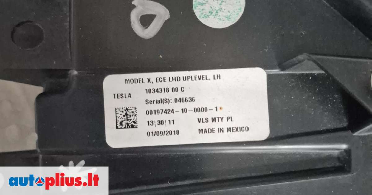 Tesla Model X, 103431800 CC, body parts 2016 m., | A28941797