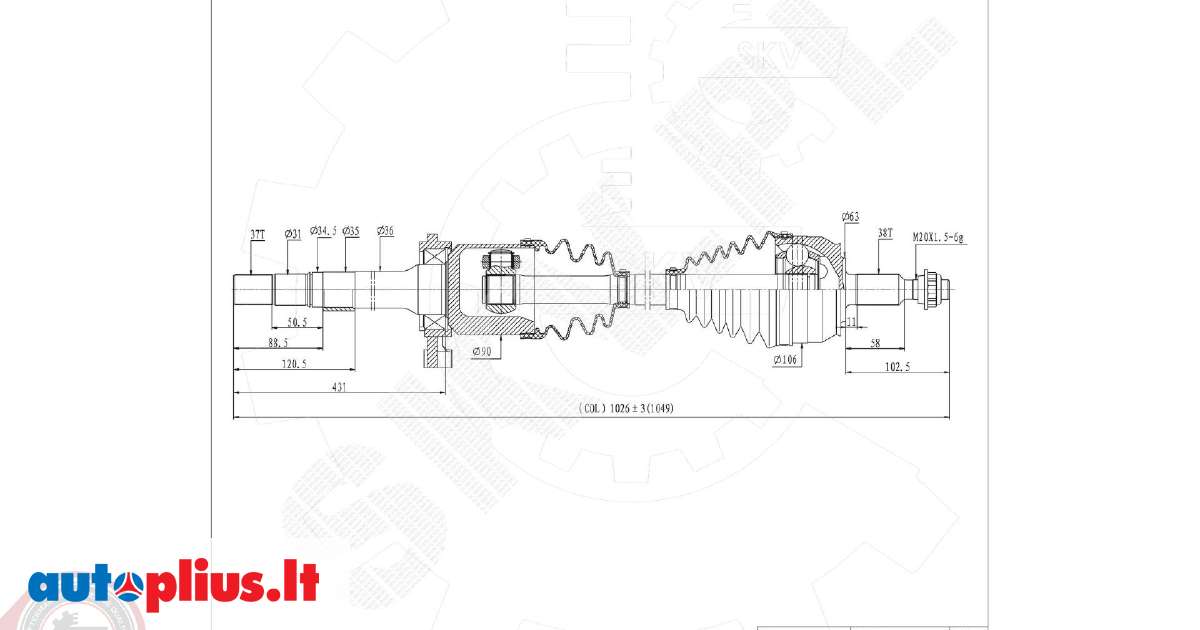 Volkswagen Transporter, PUSAŠIS DEŠINĖS 7E0407276P 7E0407454CX 7E ...