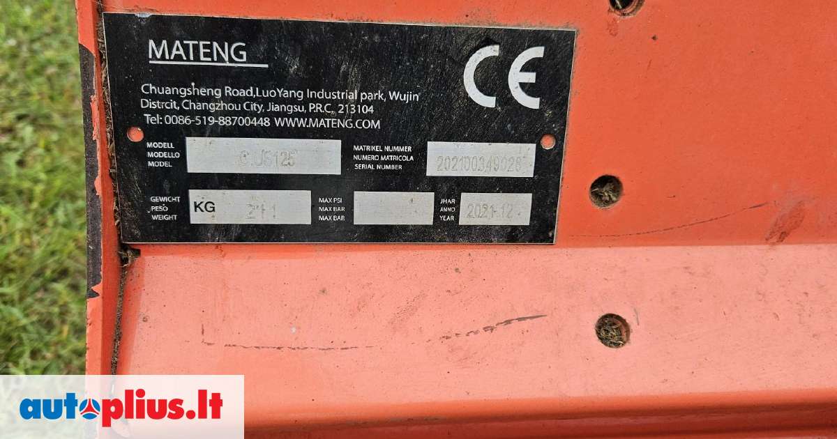 Mateng G.US125, šienapjovės / smulkintuvai 2021-12 m., | A29190069