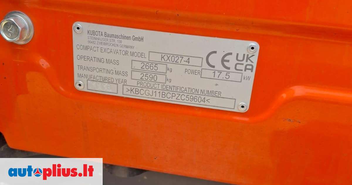 Kubota KX027-4, mini ekskavatoriai 2023 m., | A29764357