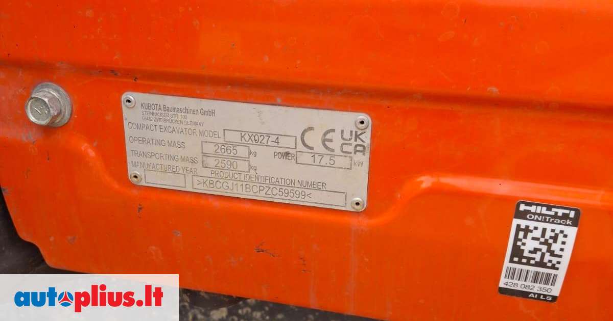 Kubota KX027-4, mini ekskavatoriai 2023 m., | A29764385