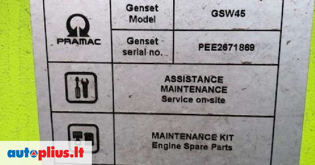 Pramac GSW 45, elektros generatoriai 2021 m., | A29838794