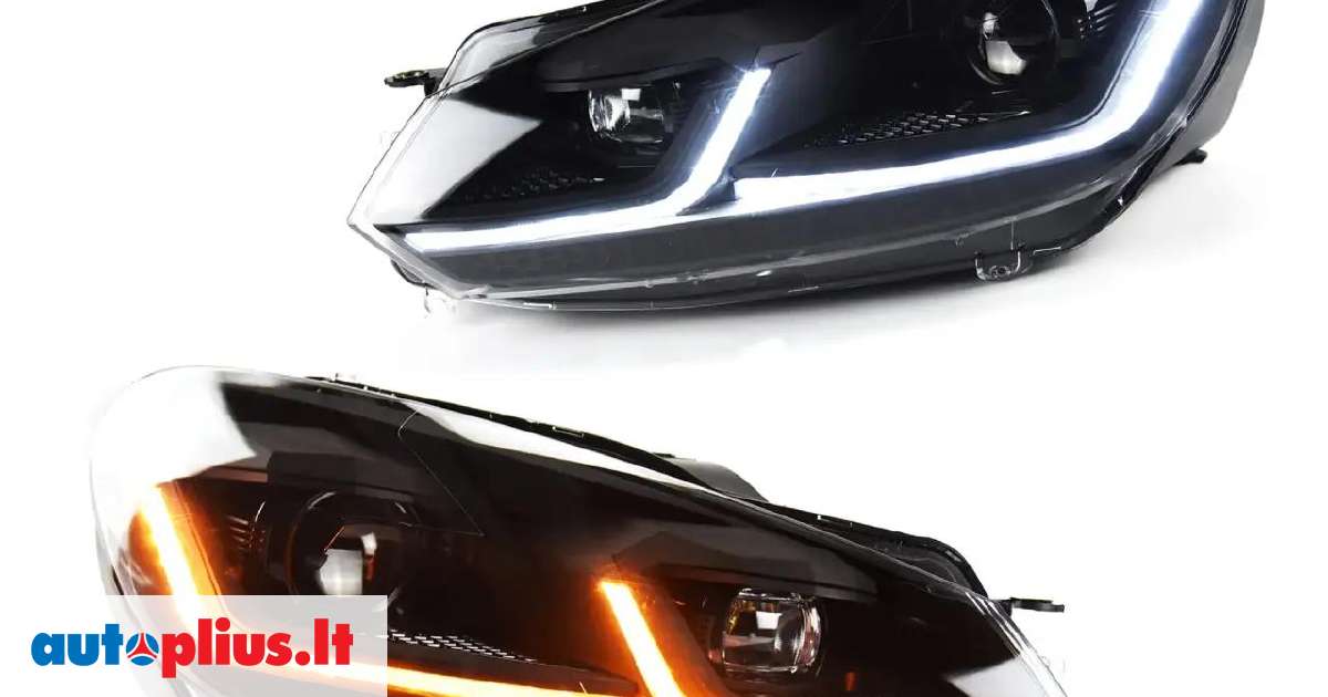 Volkswagen Golf Vw golf mk6 full led shadow line žibintai tinkantys ...
