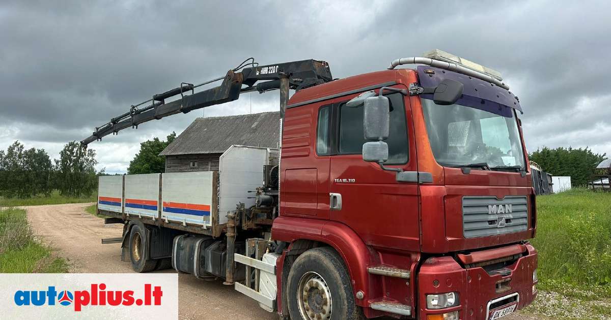 MAN 18.313 HIAB 220, su kranu 2003-07 m., | A31161402