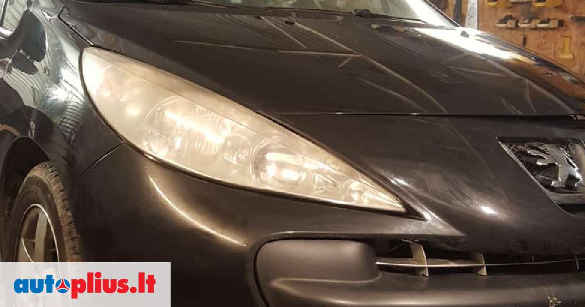 Peugeot 207, EXLD, dalimis. Juoda exld durys d kapotas bagažinė žalia ...